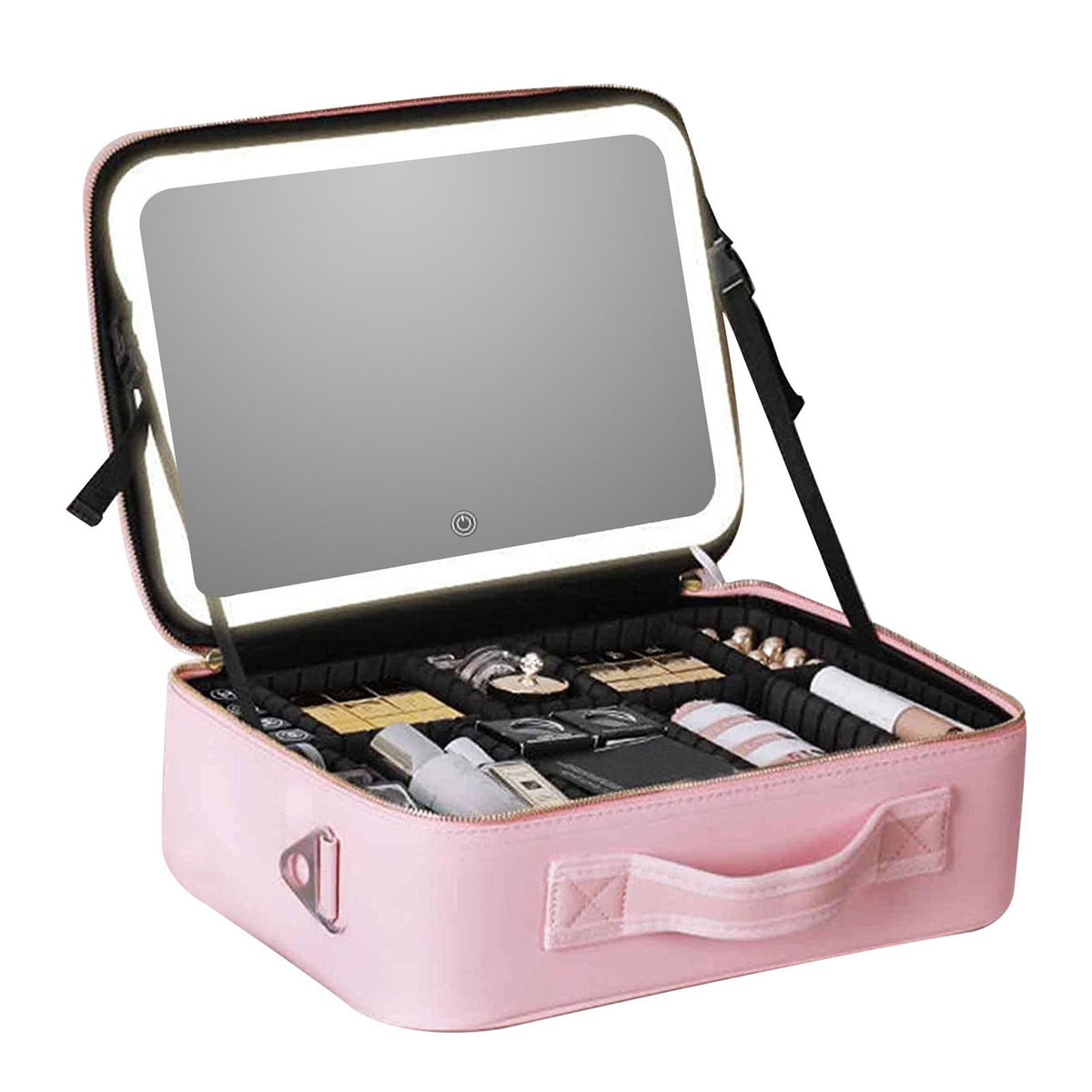 Professional Large Makeup Vanity Case With LED Light & Mirror Portable ...
